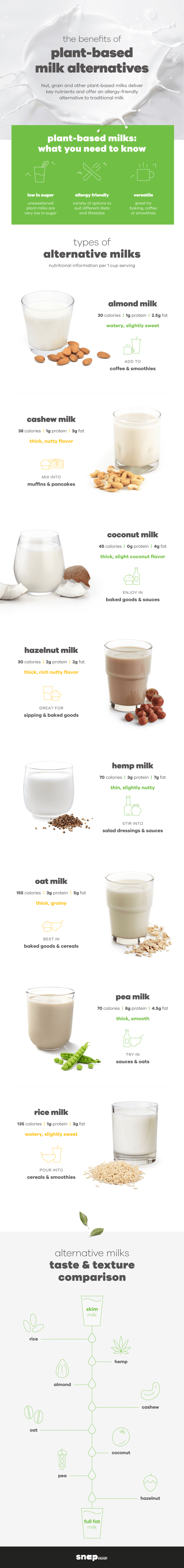 Types of alternative Milks [Infographic] – ecogreenlove
