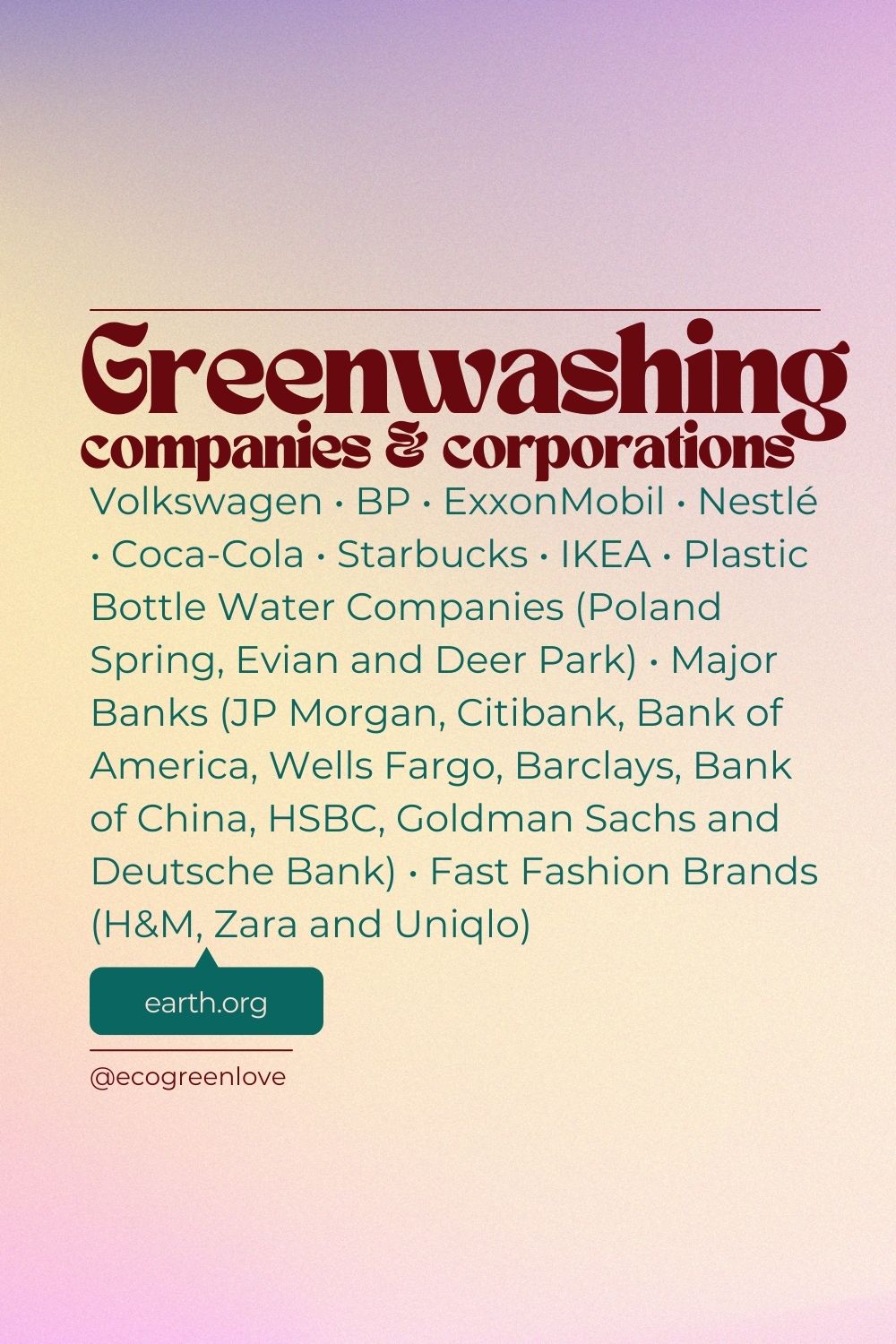 Greenwashing Companies & Corporations – ecogreenlove